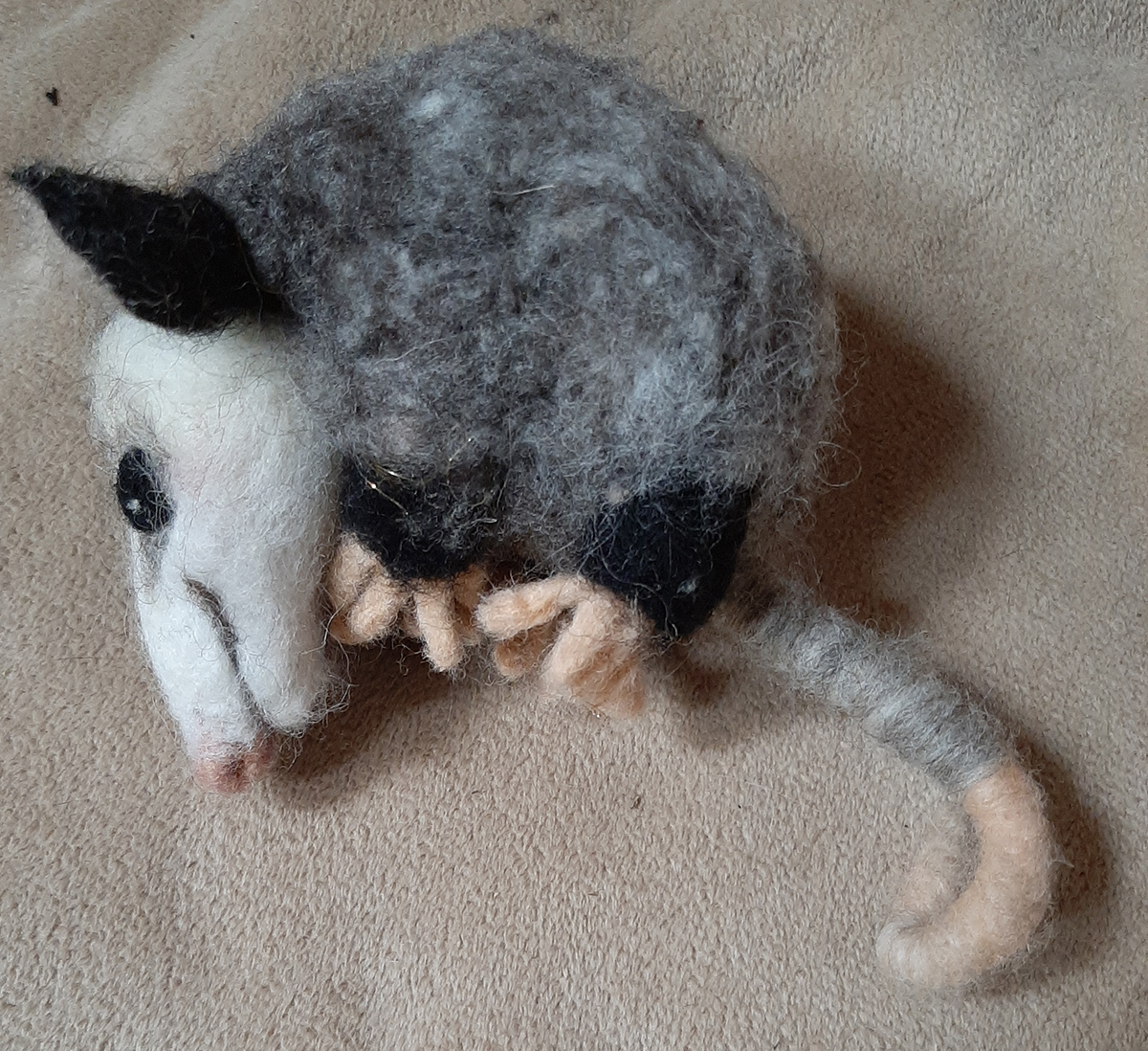 Needle Felting an Opossum Tutorial and Kit – Alpacas, Felting, Dyeing ...